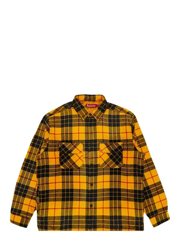 Supreme Quilted Plaid Shirt - Yellow