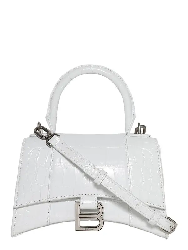 Balenciaga Hourglass Top Handle Bag - White