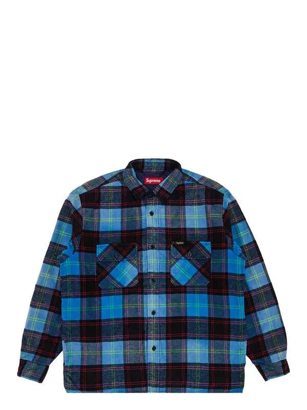 Supreme Quilted Plaid Shirt - Blue