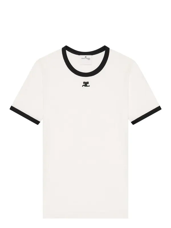 COURREGES Signature Contrast T-shirt - White