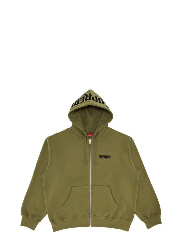 Supreme Mister Cartoon Zip Up Hooded Sweatshirt - Green