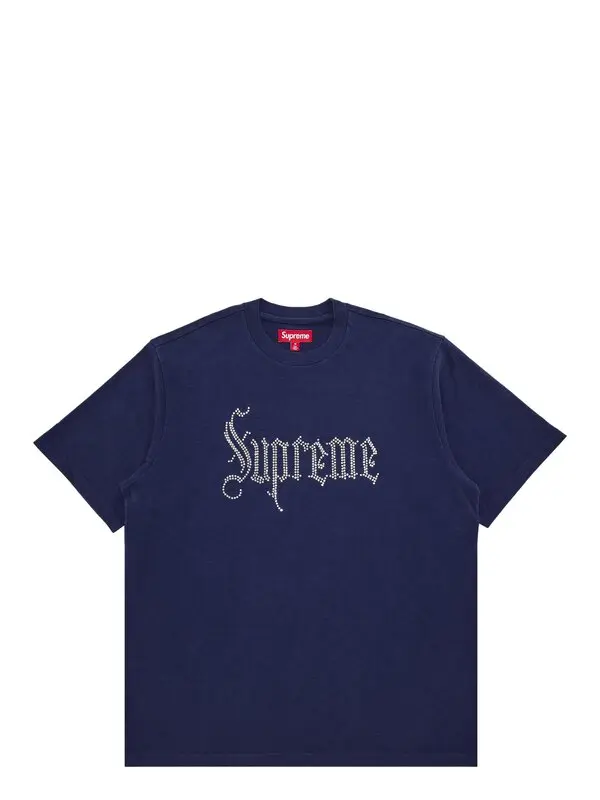 Supreme Rhinestone Short-sleeve Top 'navy - Blue