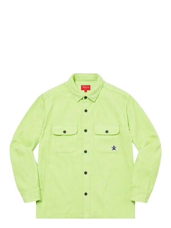 Supreme Corduroy Shirt 'pale Mint - Green
