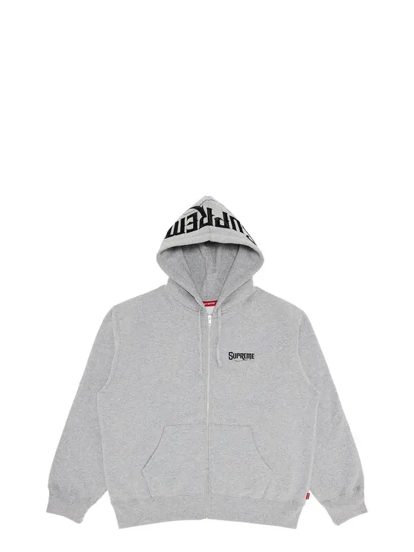 Supreme Mister Cartoon Zip Up Hooded Sweatshirt - Grey