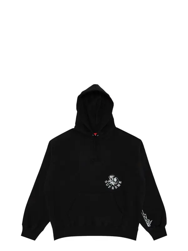 Supreme Embroidered Hooded Sweatshirt - Black