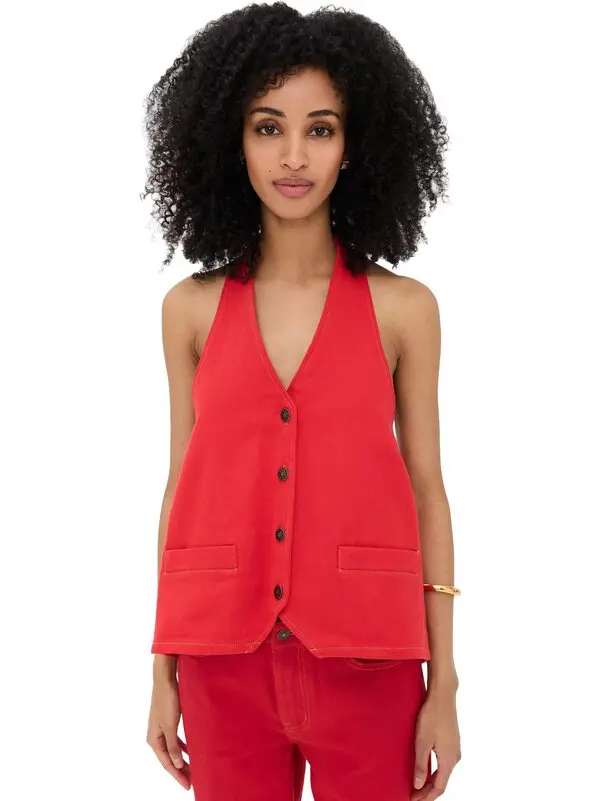 Lioness Hills Halter Vest - Crimson
