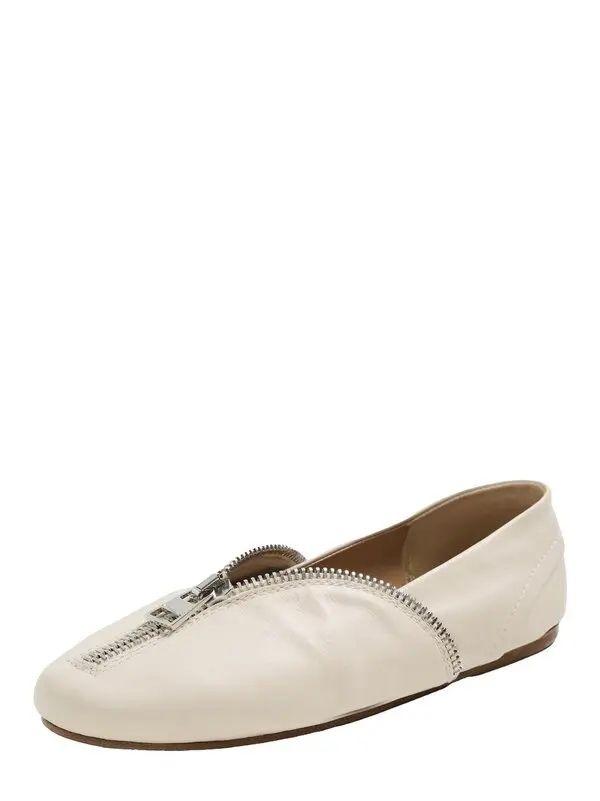 JW Anderson Biker Ballerina Flats - Off White/silver