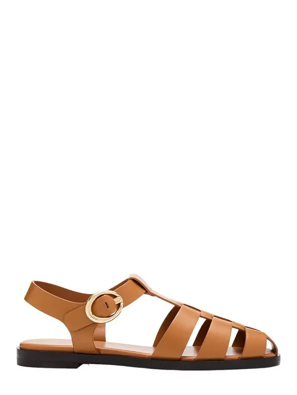 STUART WEITZMAN Villa Leather Fisherman Sandals - Brown