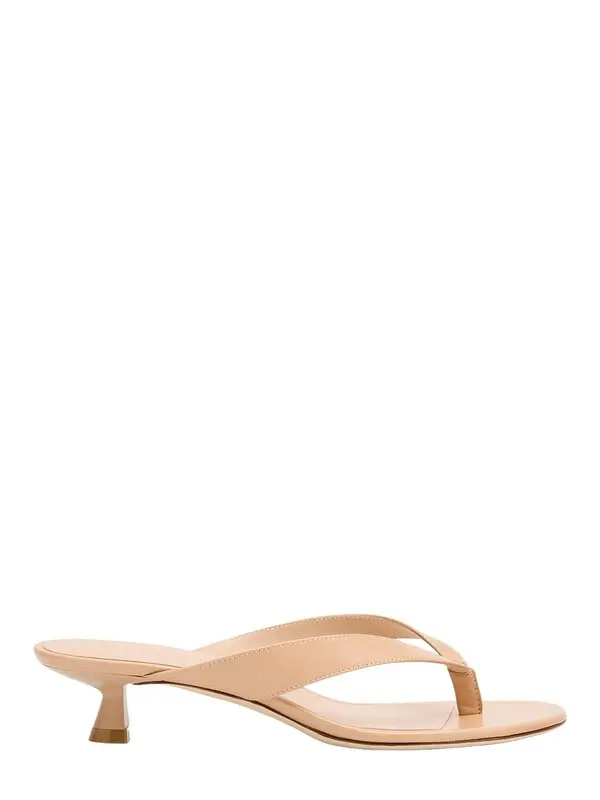 STUART WEITZMAN Rio Leather Thong Sandals - Beige
