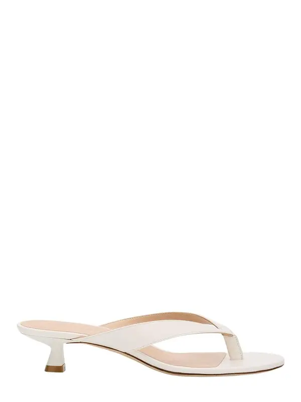 STUART WEITZMAN Rio Leather Thong Sandals - Cream