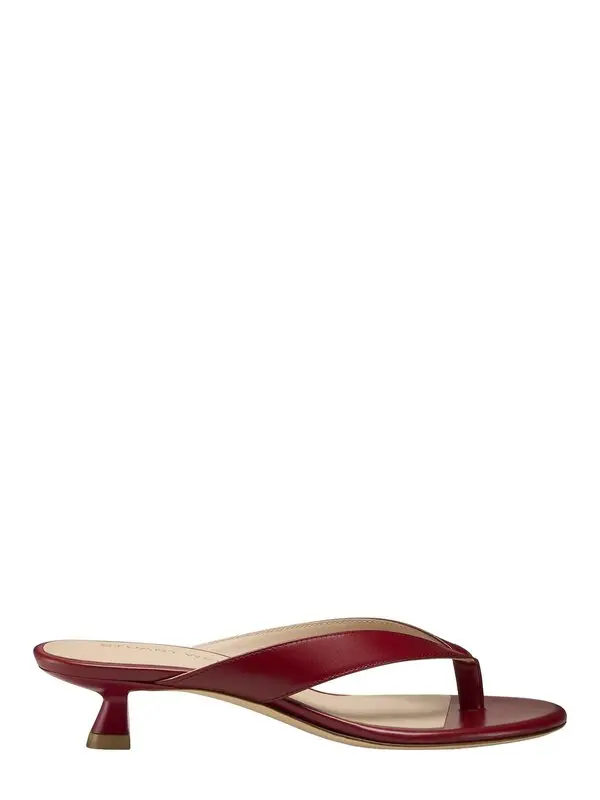 STUART WEITZMAN Rio Leather Thong Sandals - Fire