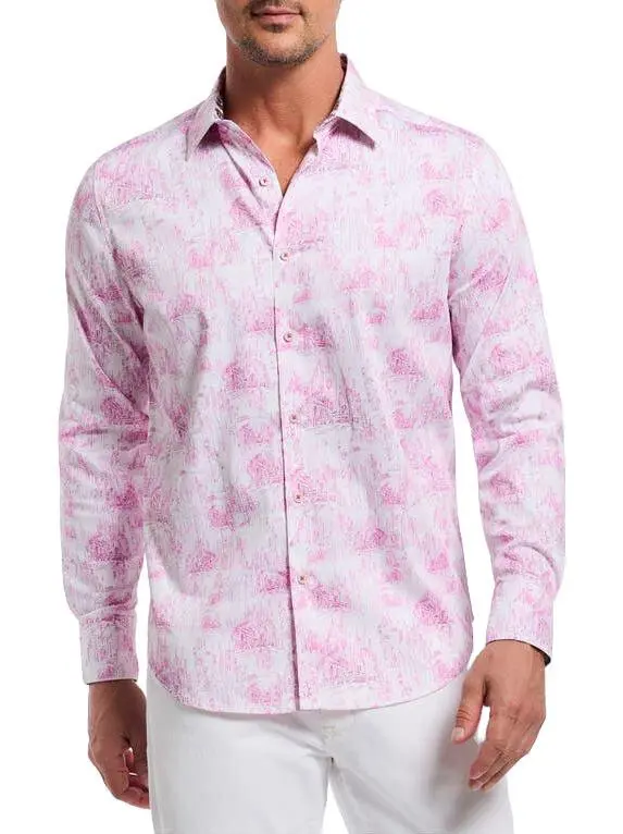 Robert Graham Liberty Stretch Button-up Shirt - Berry