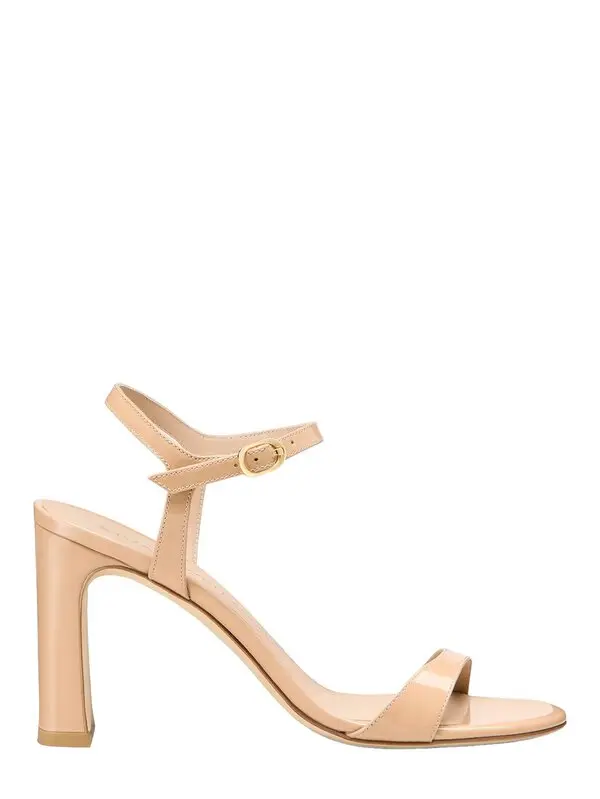 STUART WEITZMAN Babette Patent Leather Sandals - Beige