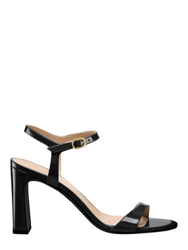 STUART WEITZMAN Babette Patent Leather Sandals - Black