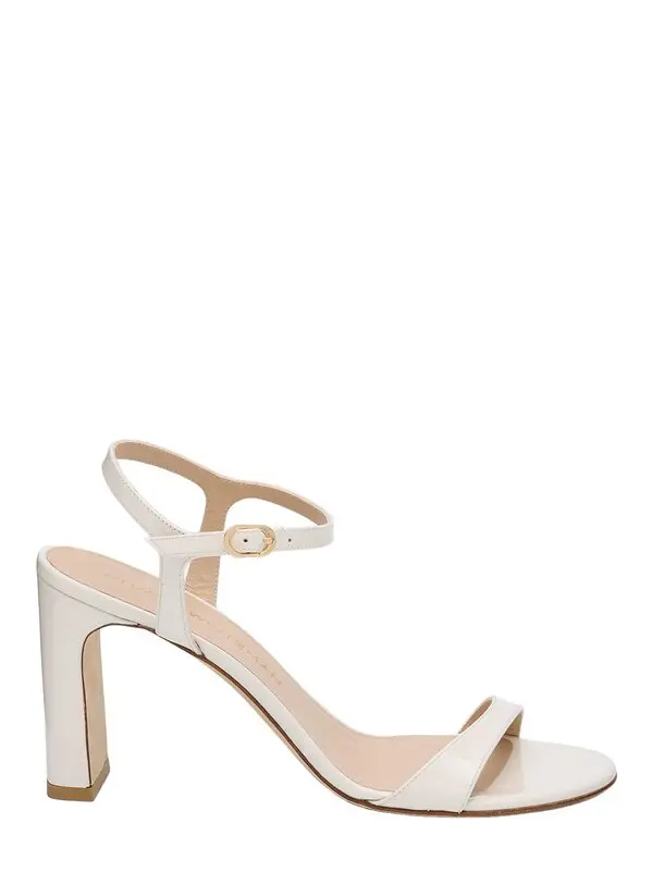 STUART WEITZMAN Babette Patent Leather Sandals - Cream