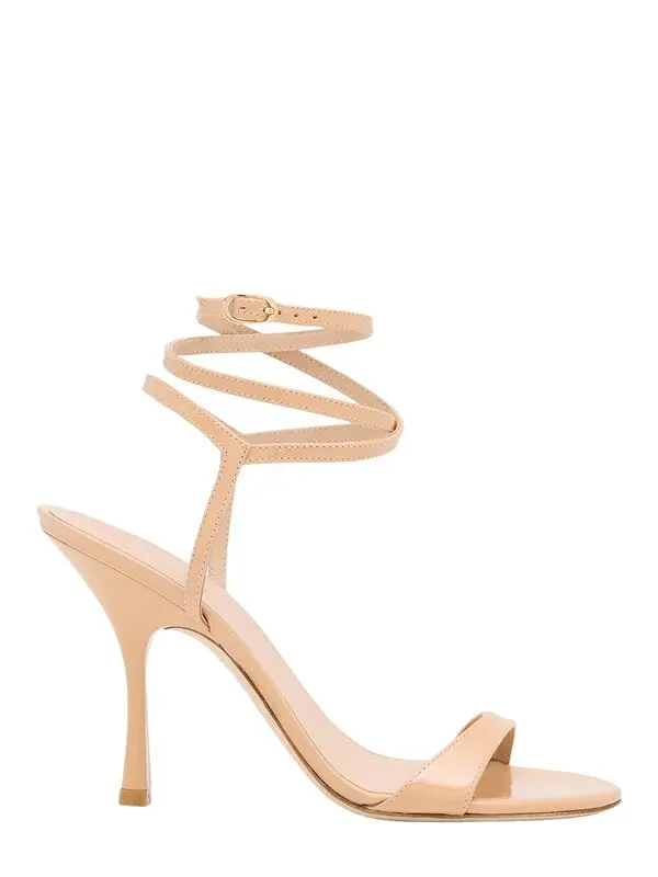 STUART WEITZMAN Nudist Patent Ankle-strap Sandals - Beige