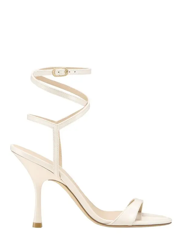 STUART WEITZMAN Nudist Patent Ankle-strap Sandals - White