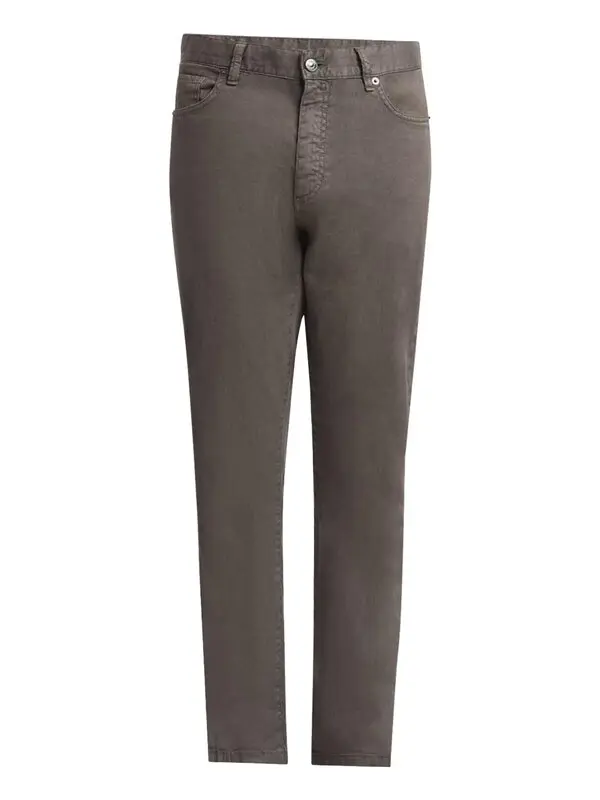 Zegna Comfort Five-pocket Pants - Md Grn Sld
