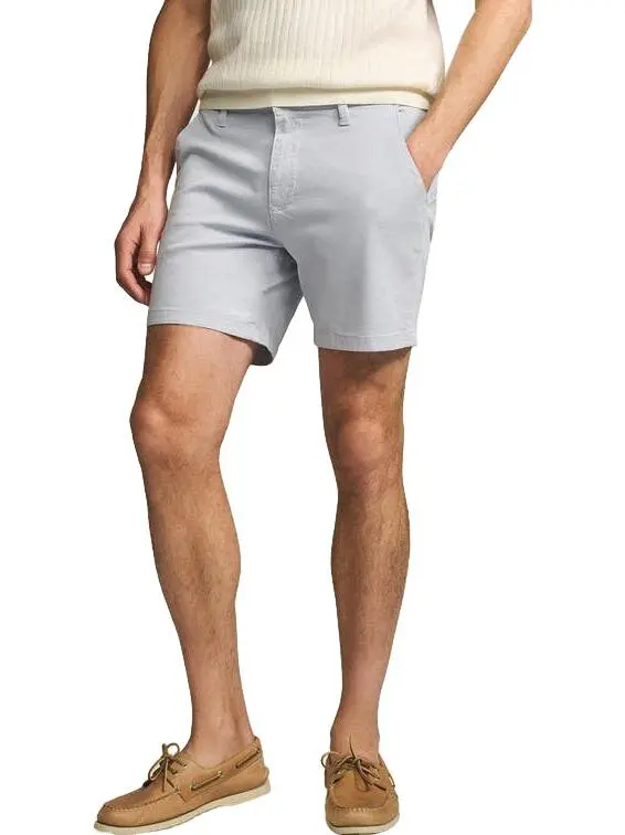 34 Heritage Hampton Slim Fit Twill Chino Shorts - Light Blue Twill