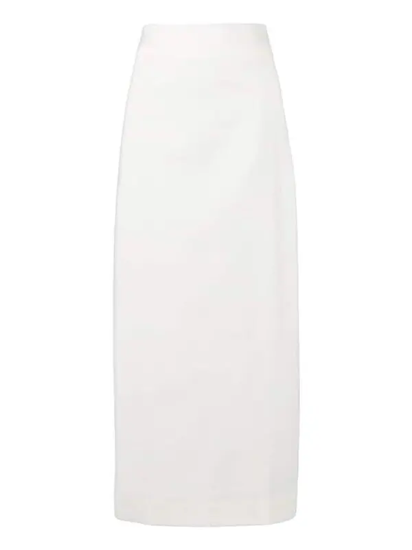 ADRIANA DEGREAS Cotton-blend Maxi Skirt - White