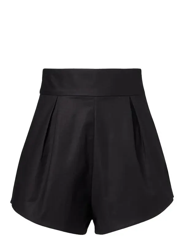ADRIANA DEGREAS High-rise Cotton-blend Shorts - Black