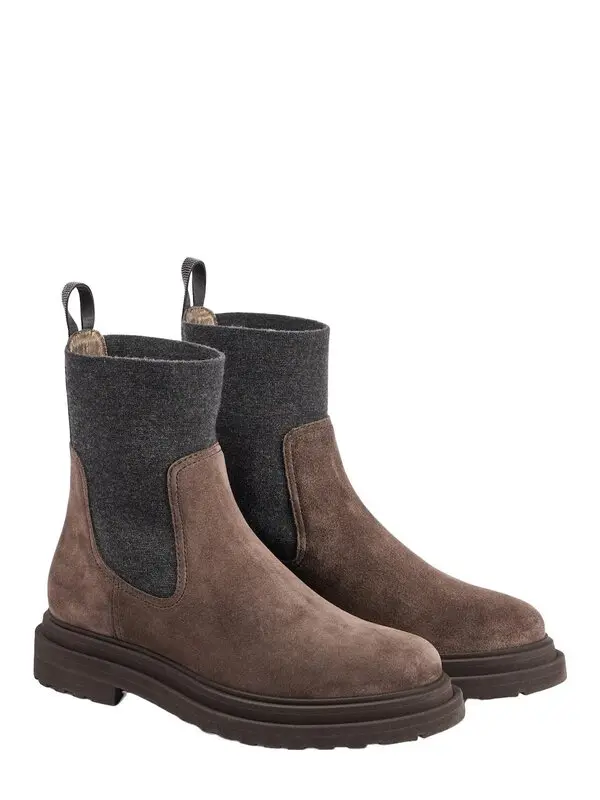Brunello Cucinelli Suede Ankle Boots - Brown