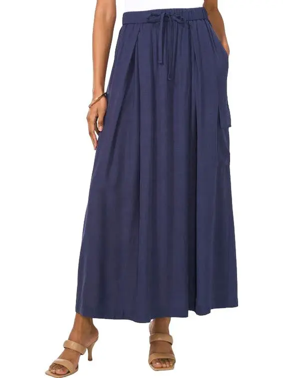 Vince Camuto Drawstring Midi Cargo Skirt - Canal Blue