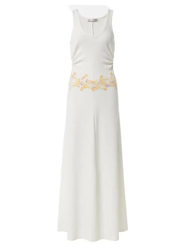 Christopher Esber Crystal Orbit Lace-trimmed Maxi Dress - White
