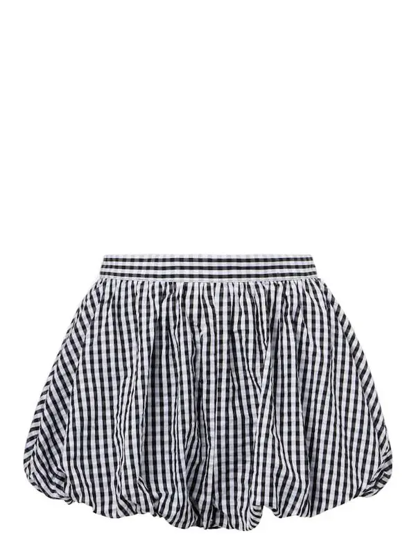 Faithfull The Brand Gingham Gathered Cotton Poplin Shorts - Black