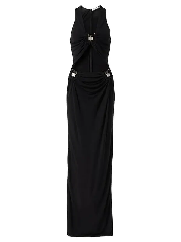 Christopher Esber Duo Bezel Quartz Maxi Dress - Black