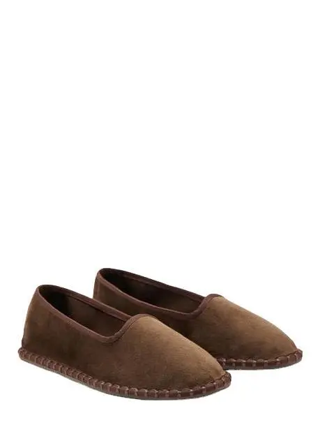 Mango Velour Loafer - Brown