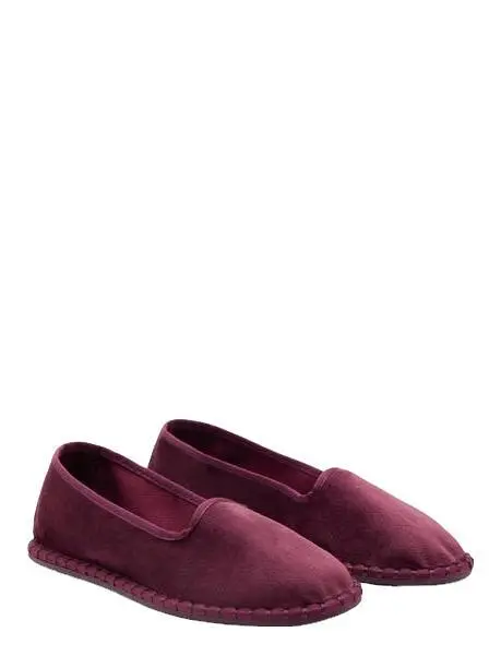Mango Velour Loafer - Wine