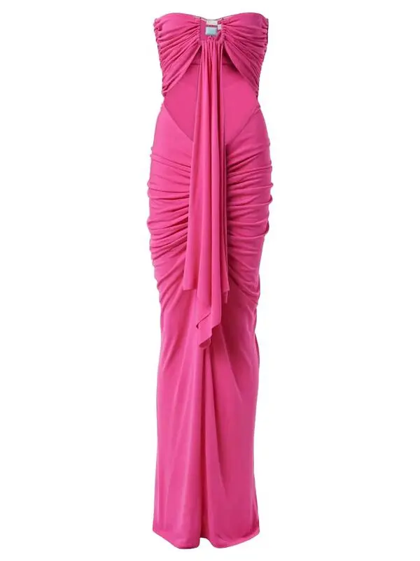 Christopher Esber Cutout Embellished Jersey Gown - Pink