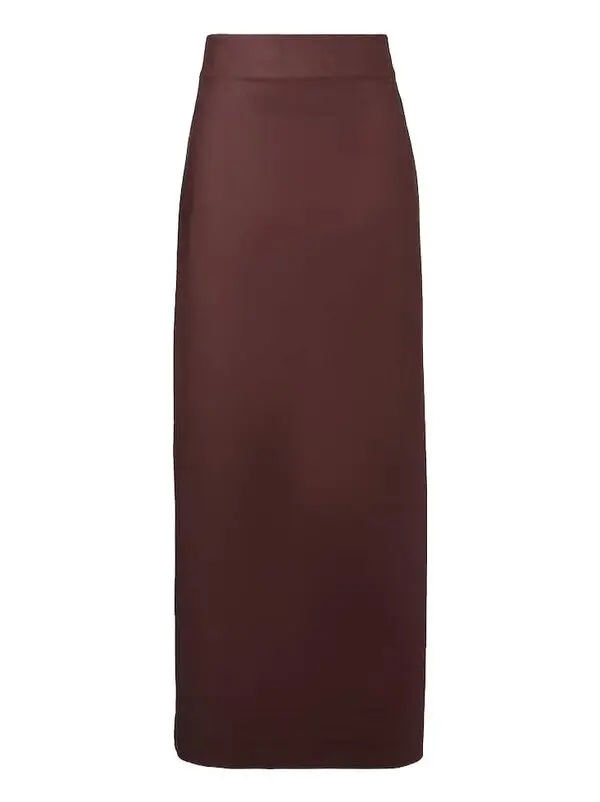 ADRIANA DEGREAS Cotton-blend Maxi Skirt - Brown