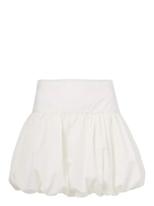 Faithfull The Brand Gathered Cotton Poplin Miniskirt - White