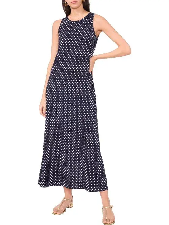Vince Camuto Polka Dot Maxi Dress - Classic Navy