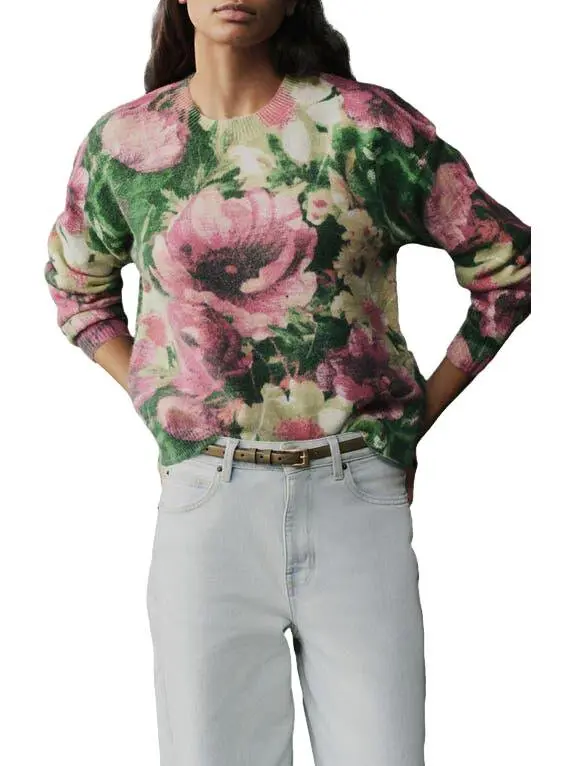 NEXT Floral Print Crewneck Sweater - Pink