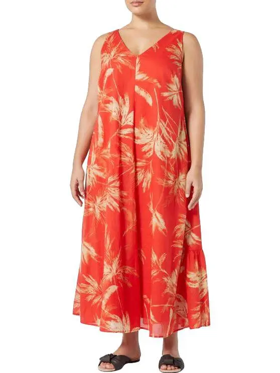 Marina Rinaldi Garda Sleeveless Maxi Dress - Red