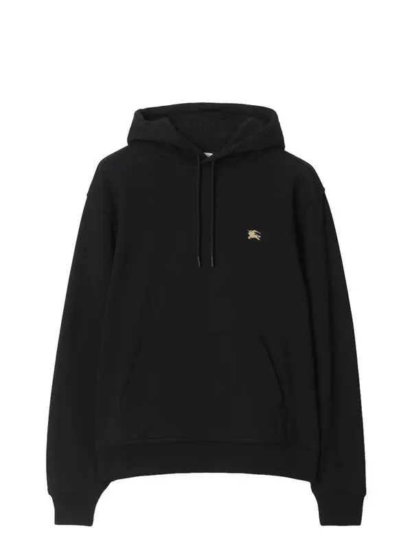 Burberry Knight Stamp Cotton Hoodie - Black