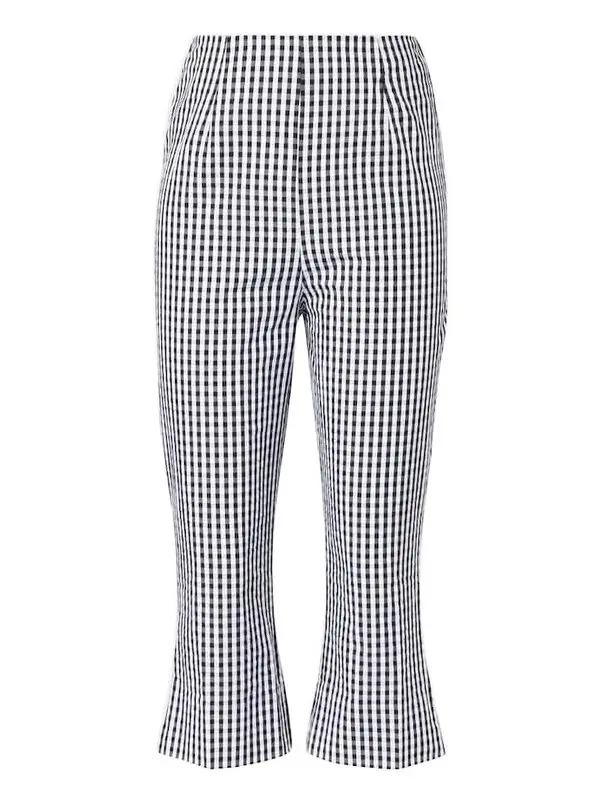 Faithfull The Brand Gingham Cotton Poplin Capri Pants - Black