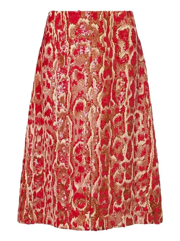 Dries Van Noten Shera Sequined Midi Skirt - Multicoloured