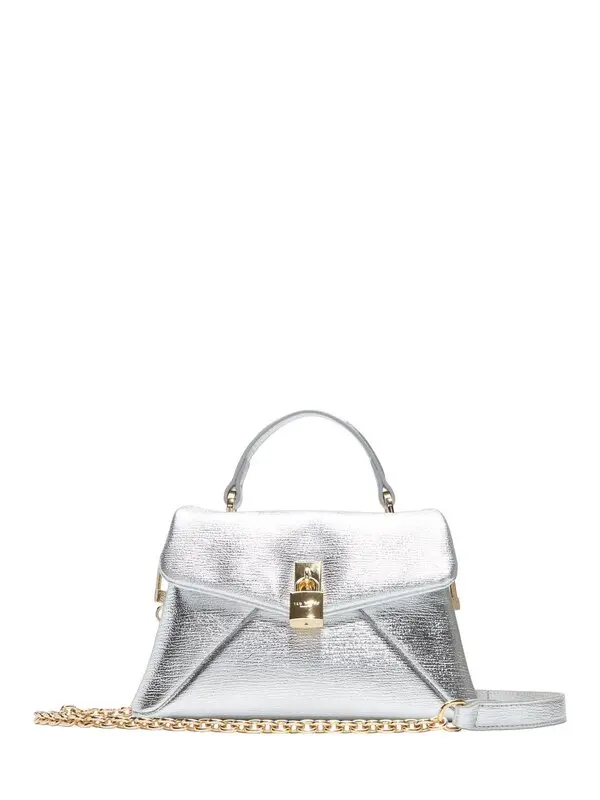 Ted Baker London Poppy Leather Top Handle Bag - Silver