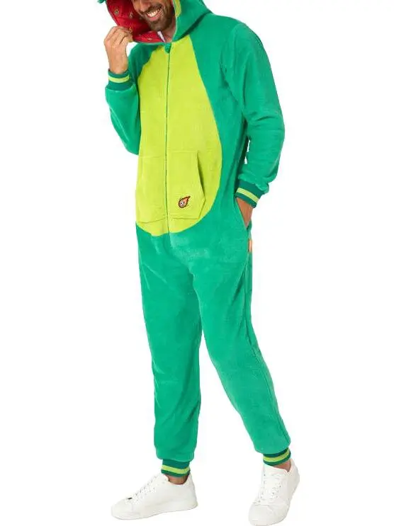 Opposuits Dinosaur Hooded Fleece Jumpsuit - Green