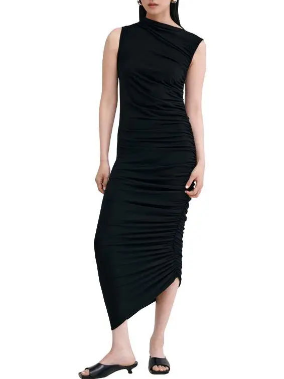 MARCELLA Joan Sleeveless Ruched Dress - Black
