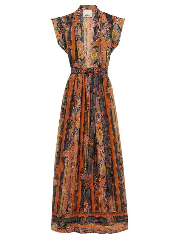 Isabel Marant Melissa Printed Maxi Dress - Orange