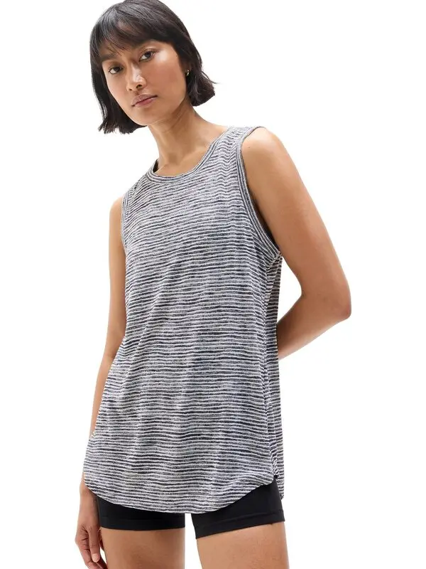 Athleta Breezy Relaxed Tank - Navy Stripe