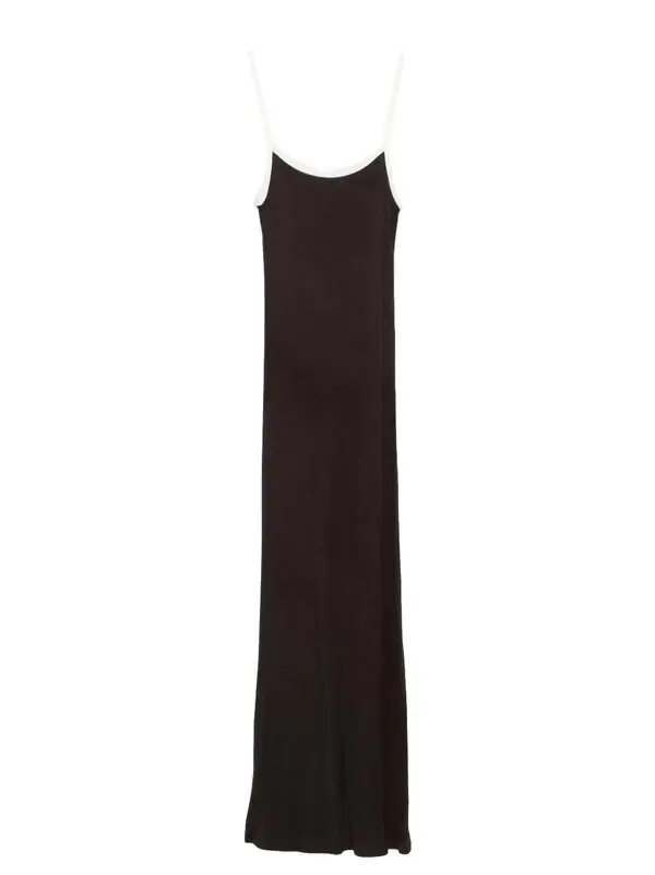AYA MUSE Ribbed Midi Dress - Brown
