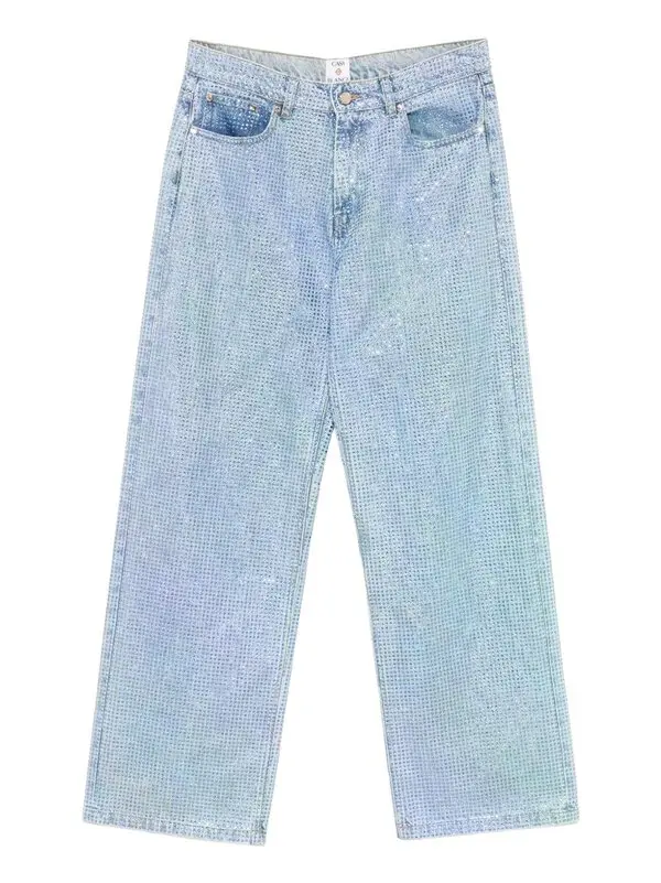 Casablanca Crystal-embellished Straight-leg Jeans - Blue