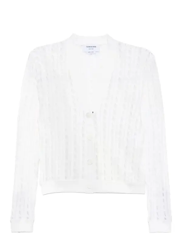 Thom Browne V-neck Cardigan - White