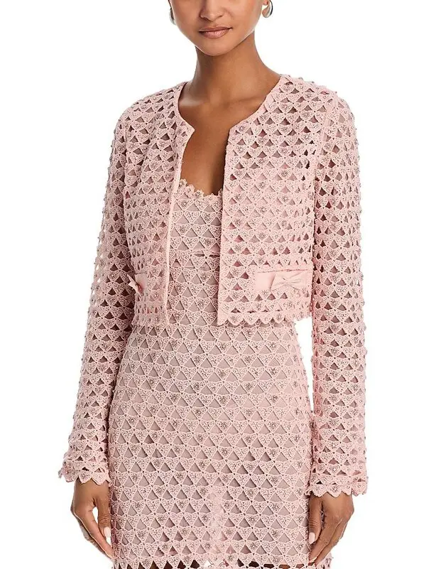 LoveShackFancy Crochet Jacket - Cherished Pink